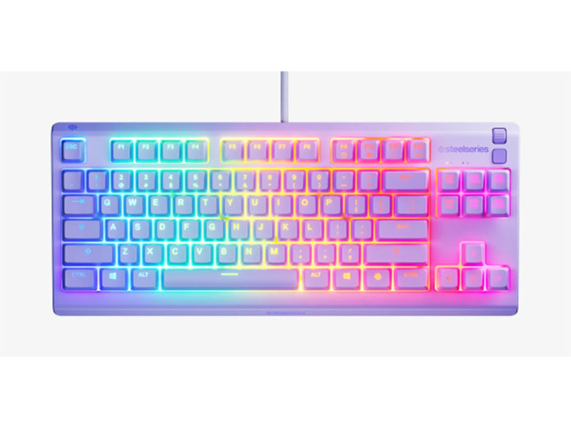 Keyboard SteelSeries Apex 3 TKL Lavander Gaming IP32 Resistant, Whisper ...