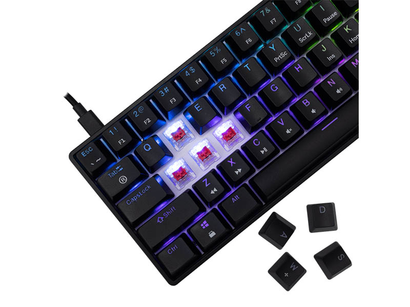 Keyboard White Shark Gaming Shinobi 2 60% Mechanical RGB Black Red ...