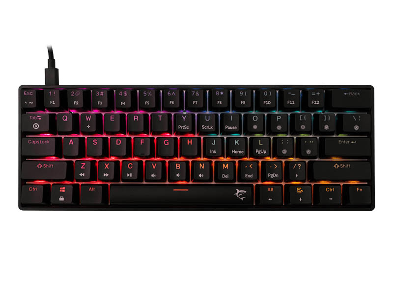 Keyboard White Shark Gaming Shinobi 2 60% Mechanical RGB Black Red ...