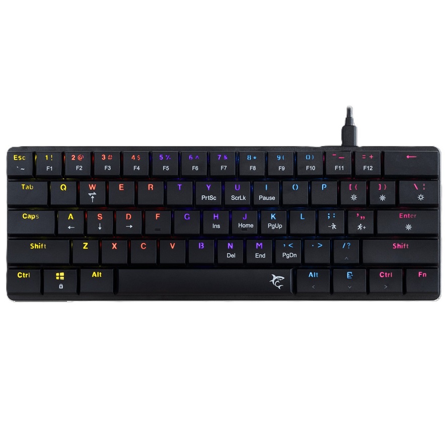 Keyboard White Shark Gaming Nagamaki Mechanical RGB Black Brown Switch ...