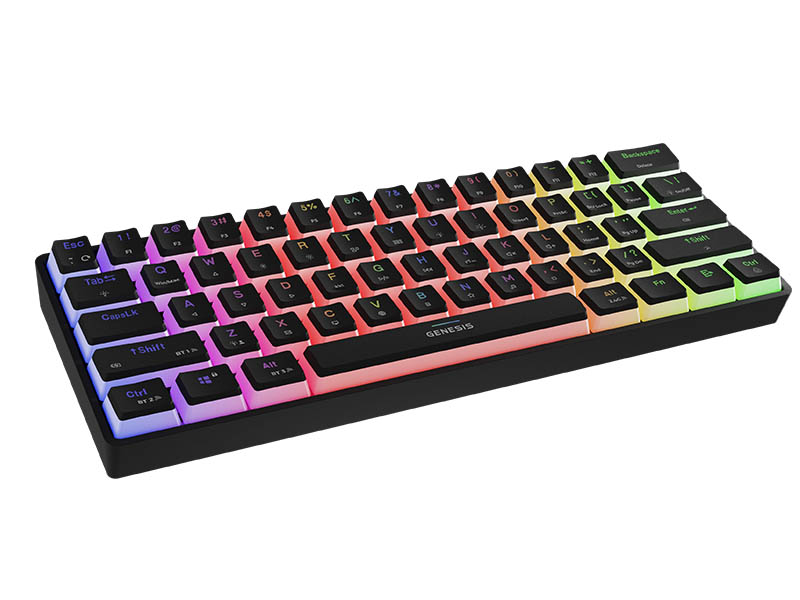Keyboard Genesis Gaming Thor 660 G2 Wireless Mechanical 60% RGB Black ...