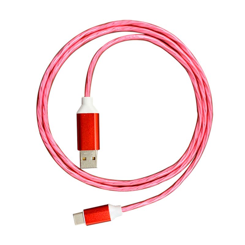 USB Cable for Apple Lightning Platinet 1m LED Red - Анхоч