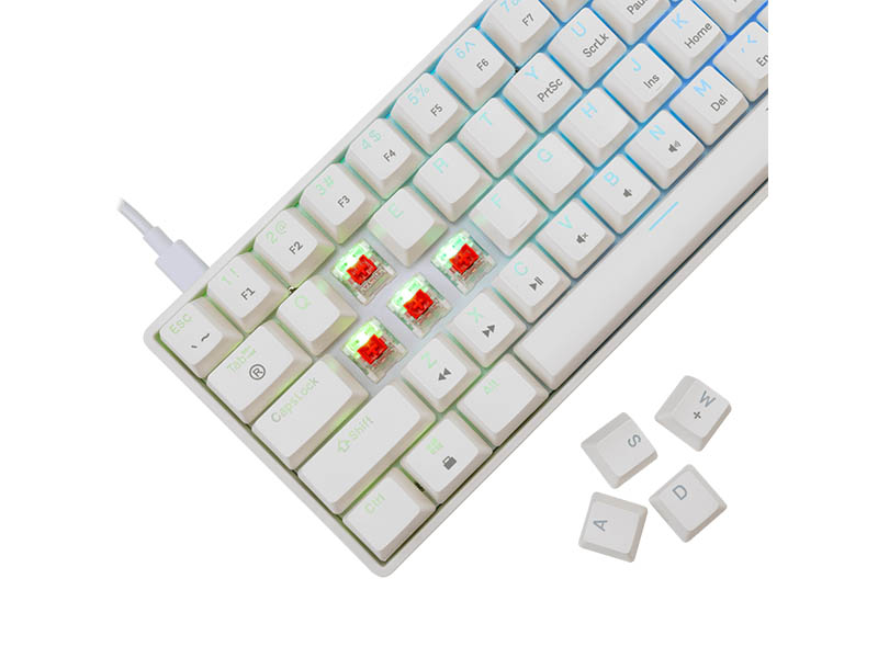 Keyboard White Shark Gaming Shinobi 2 60% Mechanical RGB White Red ...